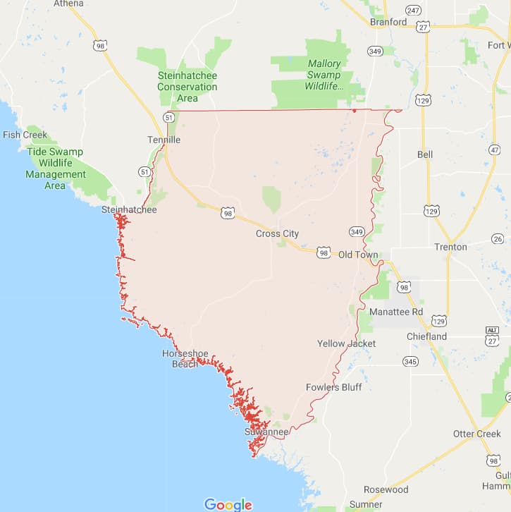 Florida County Boundary and Road Maps for all 67 Counties