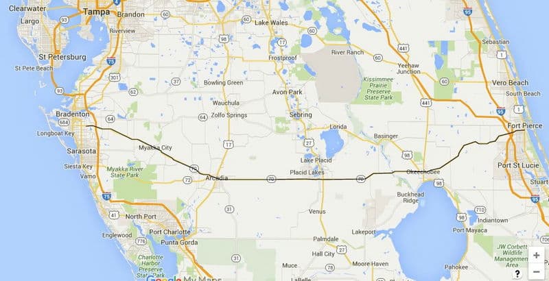 Old Florida Towns on State Road 70: Gulf of Mexico to Atlantic Ocean