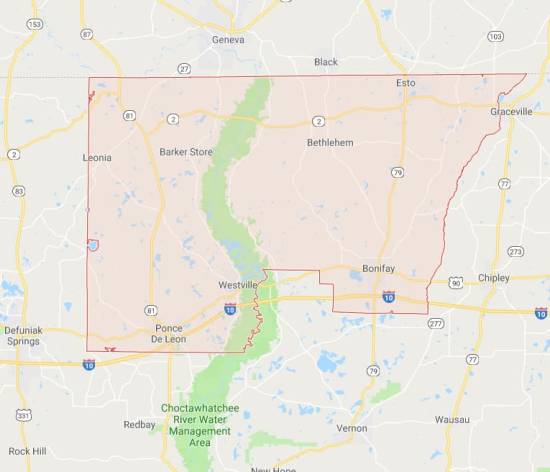 Florida County Boundary and Road Maps for all 67 Counties