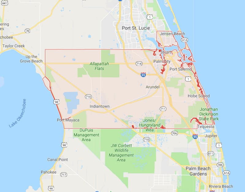 Florida County Boundary and Road Maps for all 67 Counties
