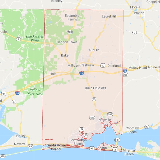 Florida County Boundary and Road Maps for all 67 Counties